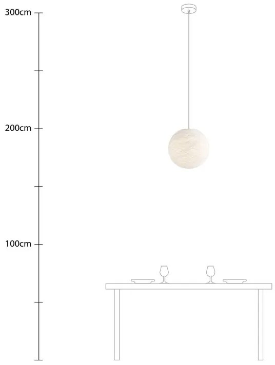 creative cables Stínidlo tvaru koule z polyesterového vlákna - 100% vyrobené ručně Barva komponentu: Béžová, Velikost ⌀: L - 42cm