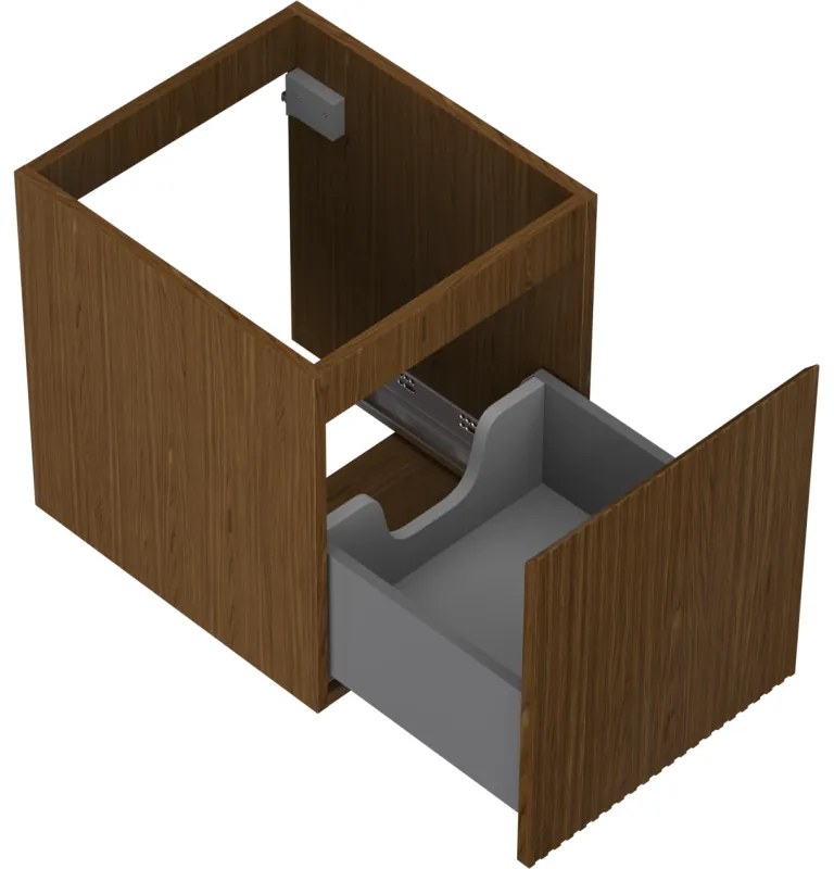 Mexen Rivel, koupelnová skříňka 40 cm, 1 zásuvka, drážkovaná, ořech, 91A20-04047-1-BF86