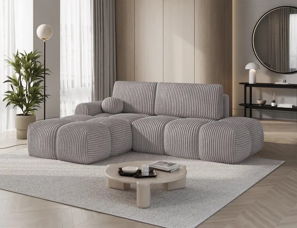 Rozkládací rohová sedačka VINTARO 227x170 světle šedá