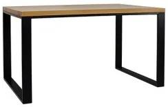 Drewmax Jídelní stůl ST373 S200, šířka desky: 4cm, masivní dub brendy černá lesklá