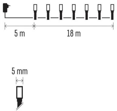 LED Vánoční venkovní řetěz 180xLED/8 módů 23m IP44 studená bílá
