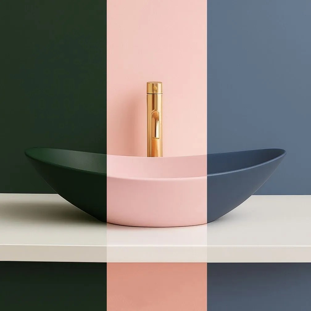 Rea Royal, umyvadlo na desku 615×360×155 mm, oranžová matná, REA-U3530