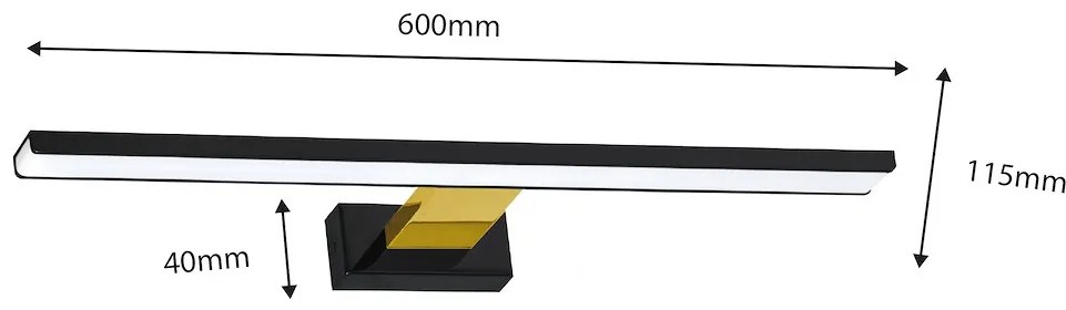 Nástěnné LED svítidlo Shine1, 1x LED 13,8w, 4000k, (60 cm), b/g