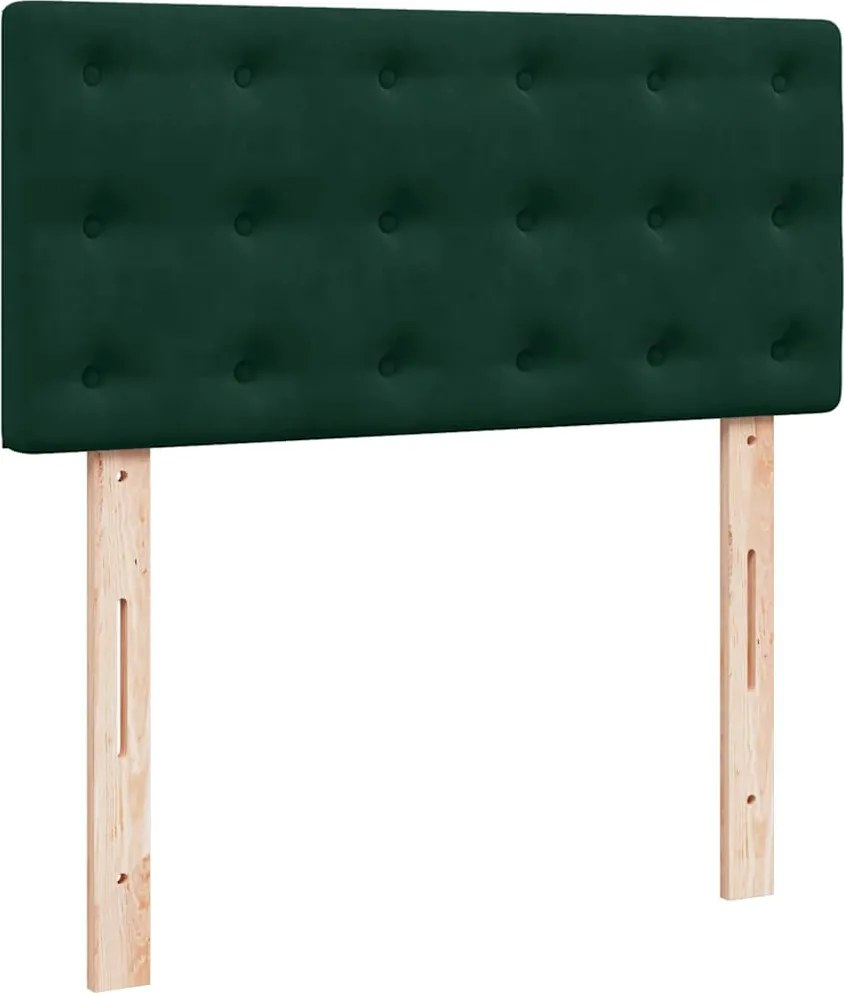 Box spring postel s matrací tmavě zelená 80 x 200 cm samet 3287605