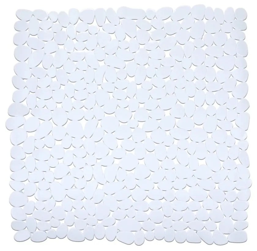 Bílá protiskluzová koupelnová podložka Wenko Drop, 54 x 54 cm