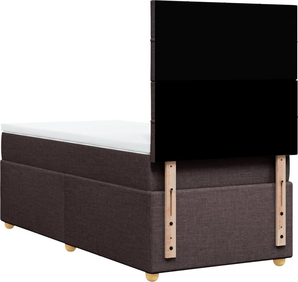 Box spring postel s matrací tmavě hnědá 90x200 cm textil 3291166