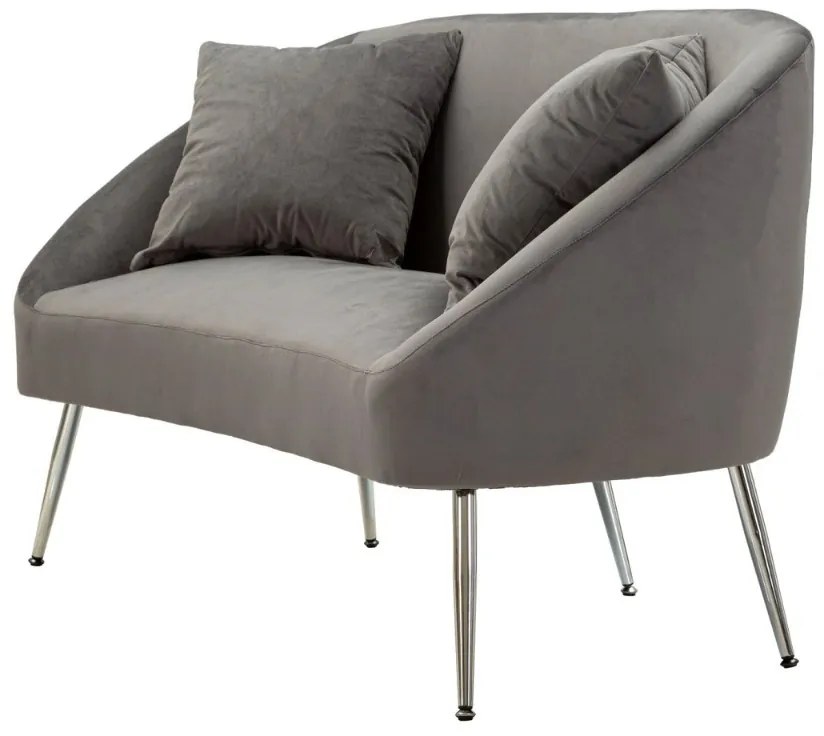 Designová pohovka Caerwyn 137 cm šedá / stříbrná