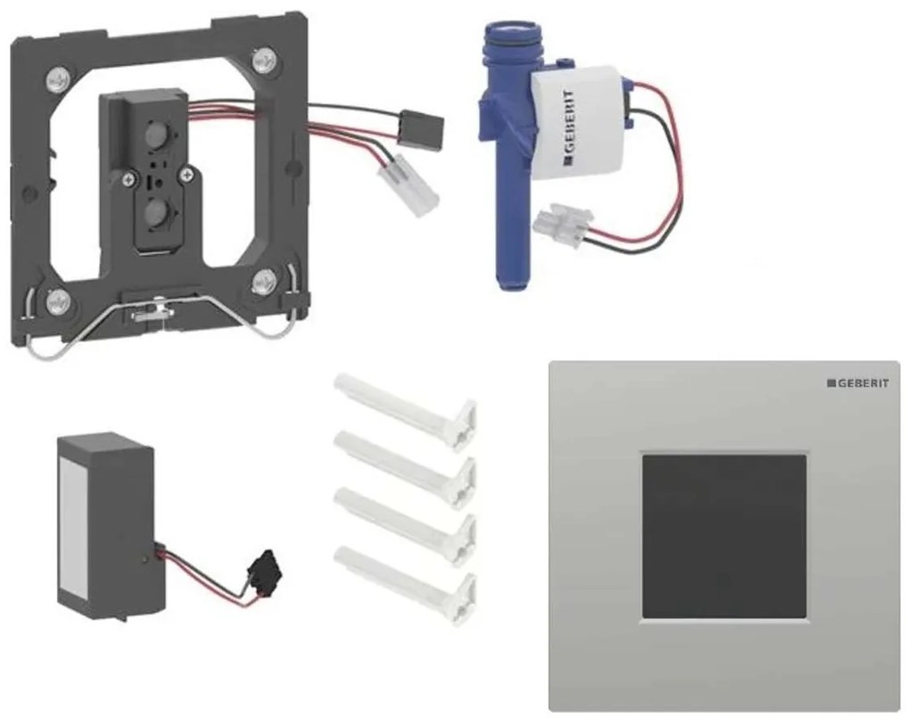 Geberit - Elektronické ovládání splachování pisoárů typ 01, síťové napájení, easy to clean, Bluetooth, matný chrom 116.093.JQ.1