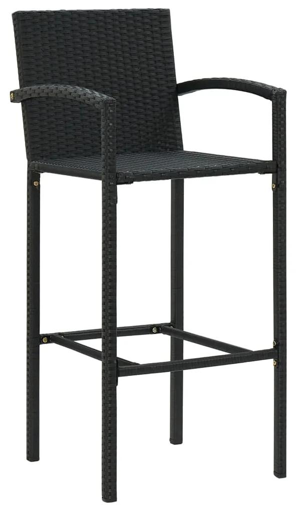 Barové stoličky 2 ks černé polyratan,  313452