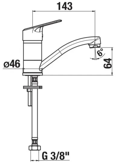 JIKA H3512E10042201 - Dřezová baterie LYRA 14,3 cm lesklý chrom