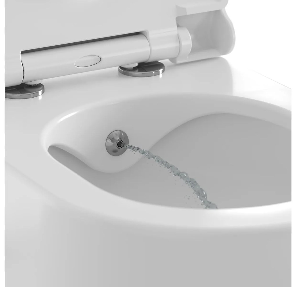 Ravak WC bidet Uni Chrome RimOff závěsný 36 x 51 x 35 cm integrovaná baterie a bidetová sprška bílá X01912