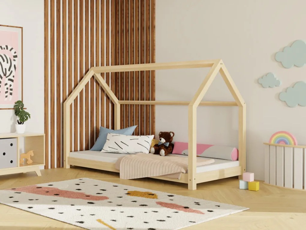 Benlemi Dětská postel domeček TERY Zvolte barvu: Pastelově růžová, Zvolte rozměr: 120x190 cm