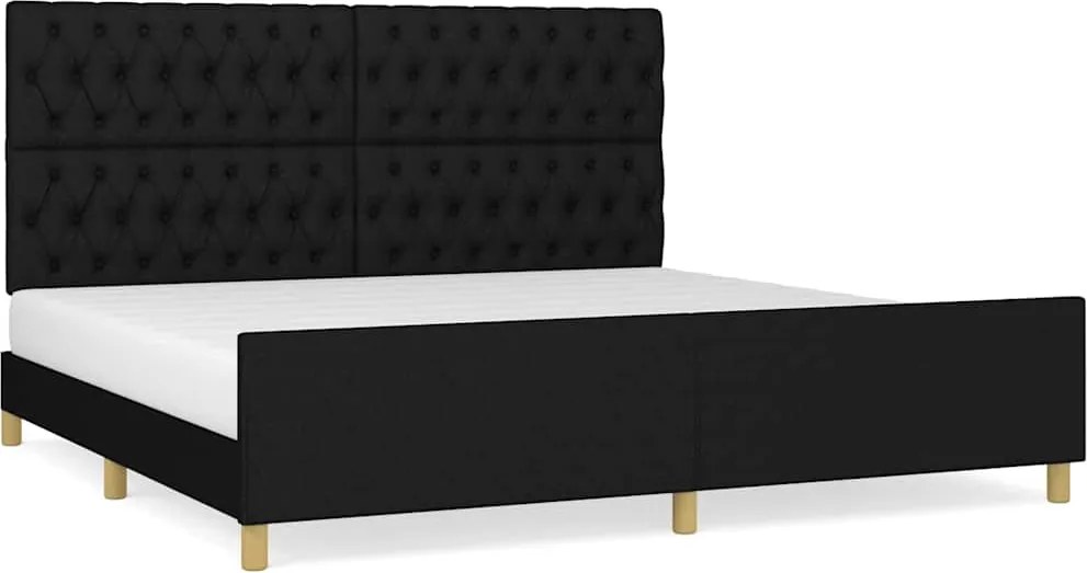 Rám postele s čelem černý 200x200 cm textil 3125326