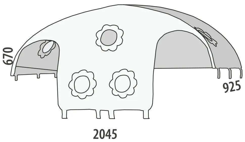 Domeček stan/zábrana A,B Domestav D234 barevné provedení: růžovo-šedá