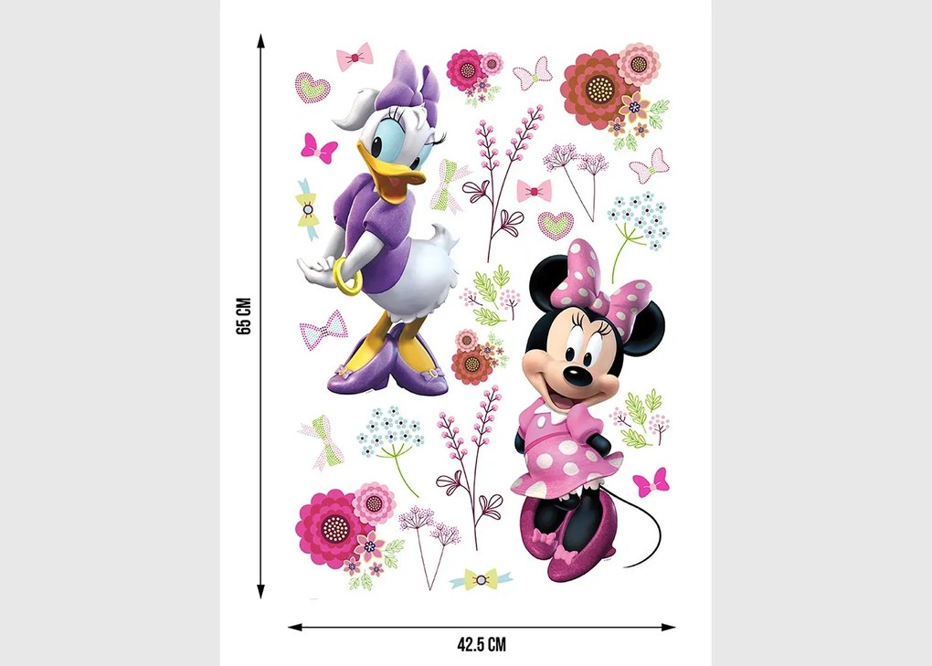 Dětská samolepka na zeď Minnie a Daisy, Disney | 42.5 x 65 cm | DDK 1736