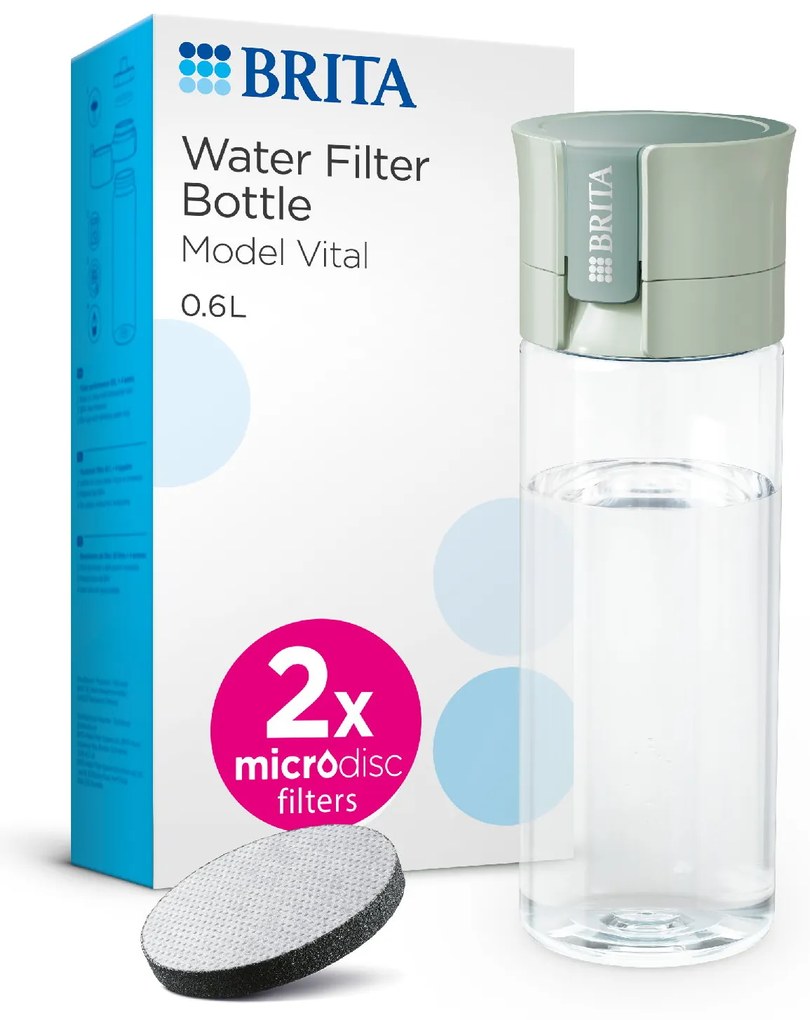 Brita BRITA Fill&Go Vital filtrační láhev na vodu 0,6l, +2x microdisc, zelená, 2024 1052263