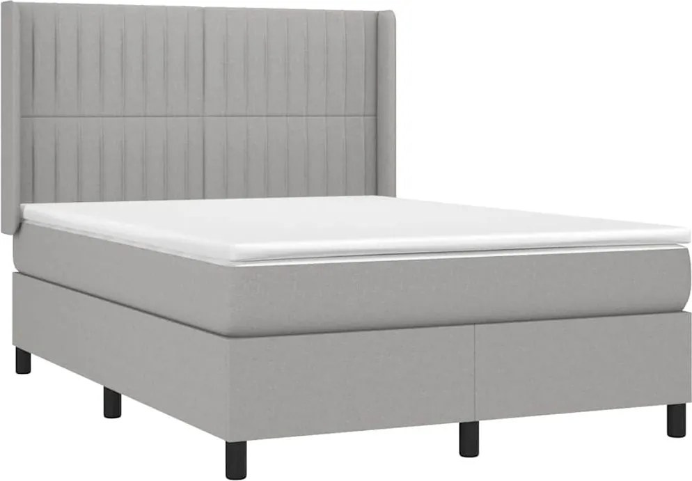 Box spring postel s matrací světle šedá 140 x 190 cm textil 3131585