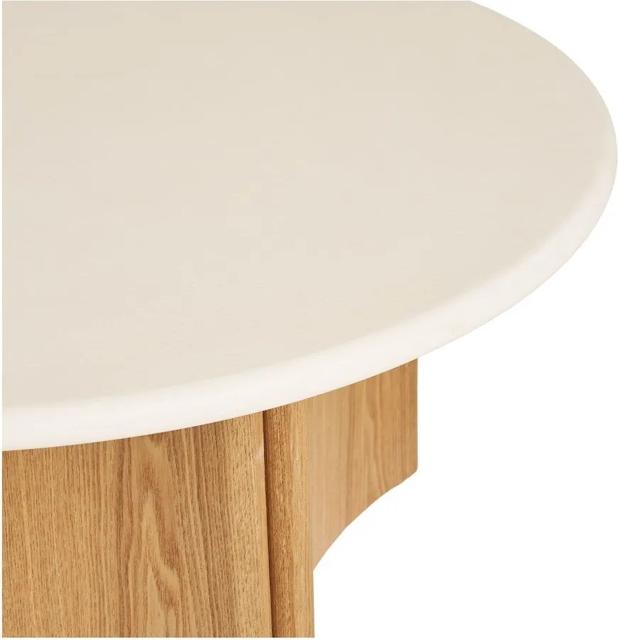 Bílý/v přírodní barvě kulatý konferenční stolek s betonovou deskou ø 80 cm Motril – House Nordic