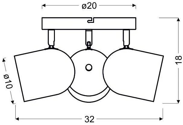 Šedé stropní svítidlo Azuro pro žárovku 3x E27 s kulatou základnou  - Candellux