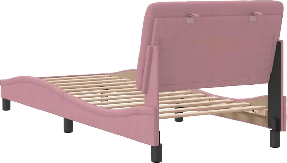 Rám postele bez matrace růžový 90x190 cm samet 3207898