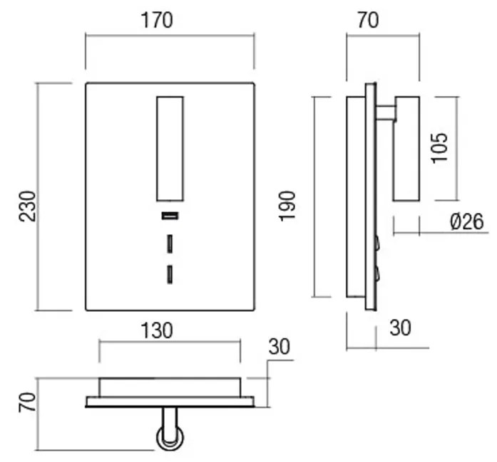 Redo 01-2997 nástěnné LED svítidlo Zen nikl, 16 + 3W, 3000K, 23cm