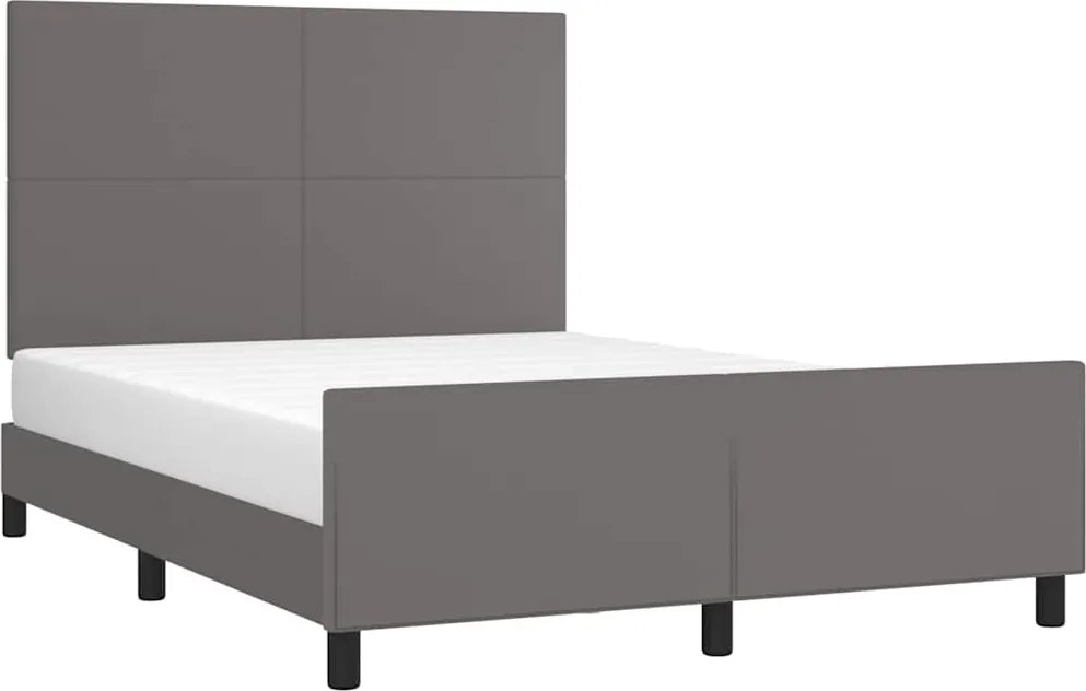 Rám postele s čelem šedý 140x200 cm umělá kůže 3125455