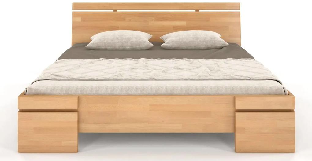 Prodloužená postel Sparta - buk   , Buk přírodní, 180x220 cm