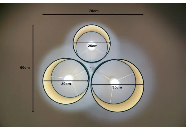 Duolla - Stropní svítidlo ROLLER TRIO 3xE27/60W/230V zelená/zlatá