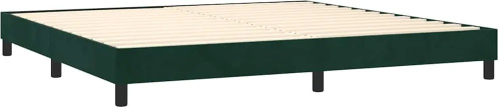Box spring postel s matrací tmavě zelená 200x200 cm samet 3144354