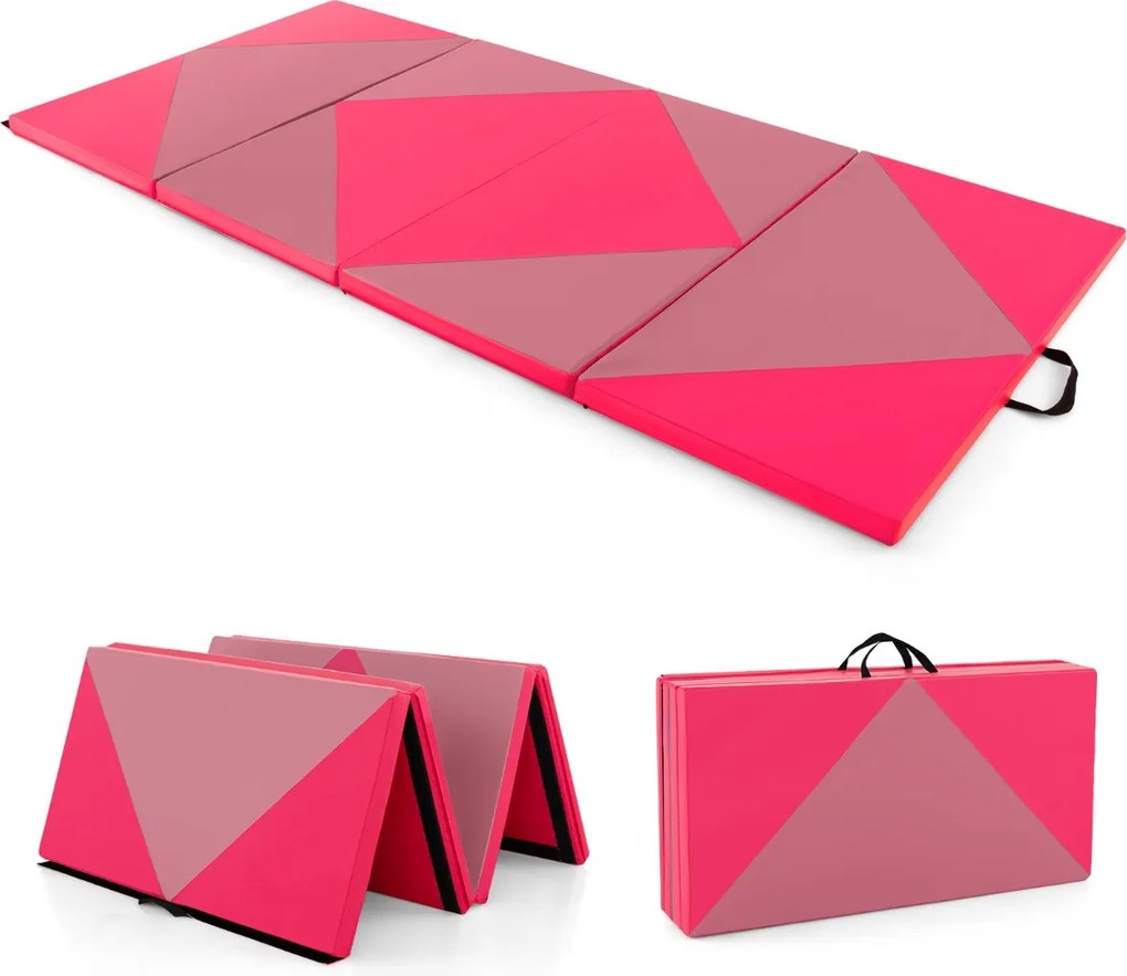 Costway 240 cm skládací gymnastická podložka 240 cm x 117 cm x 5 cm