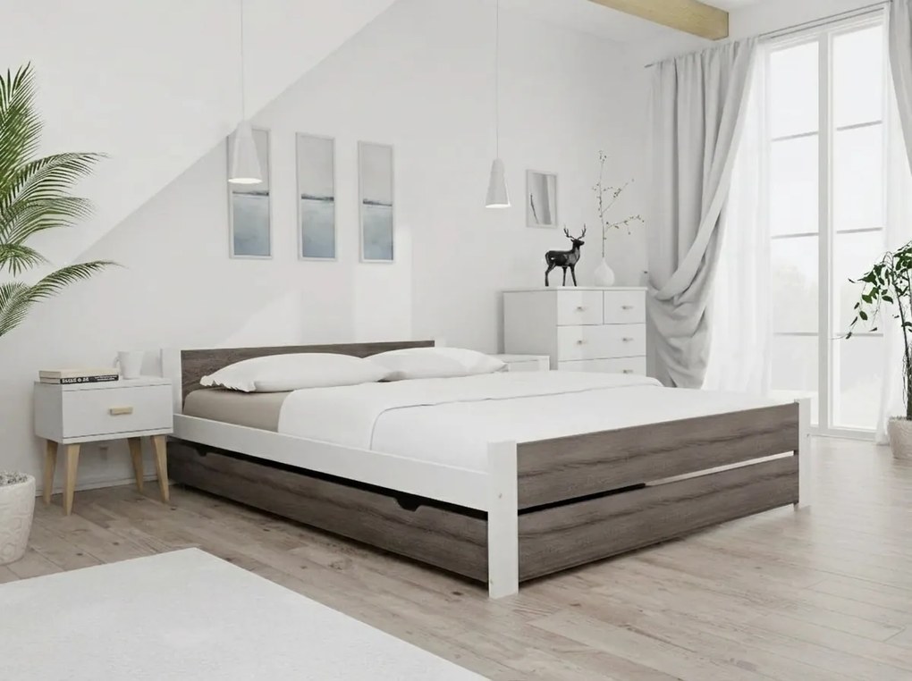 Úložný box pod postel 200 cm, dub lanýž