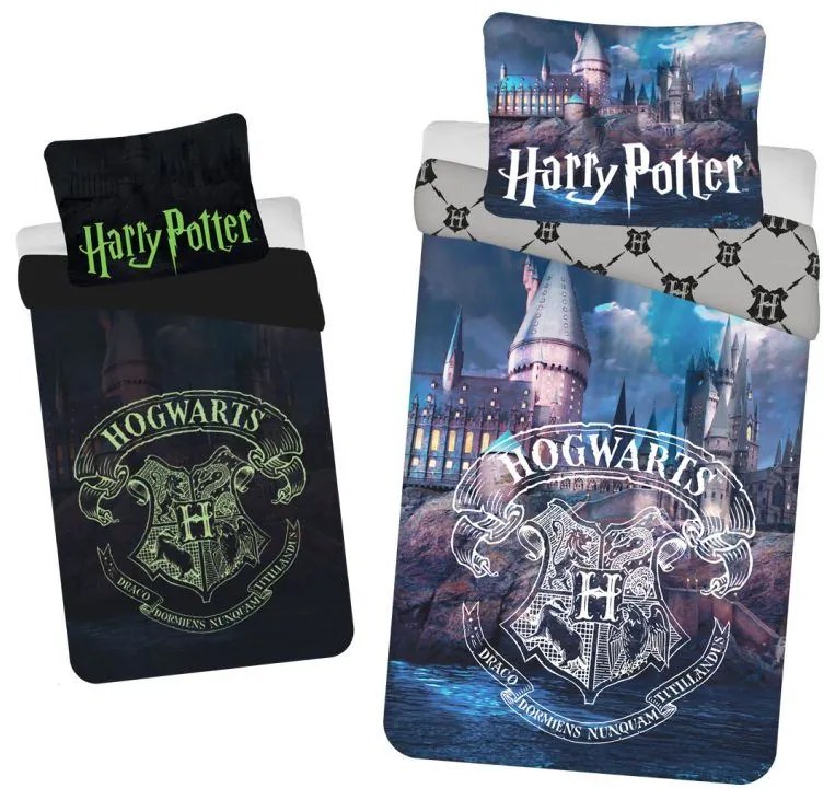 JERRY FABRICS Povlečení Harry Potter svítící univerzita Bavlna, 140/200, 70/90 cm