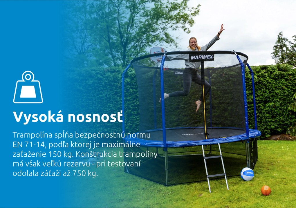 Trampolína Marimex 396 cm + ochranná síť + žebřík