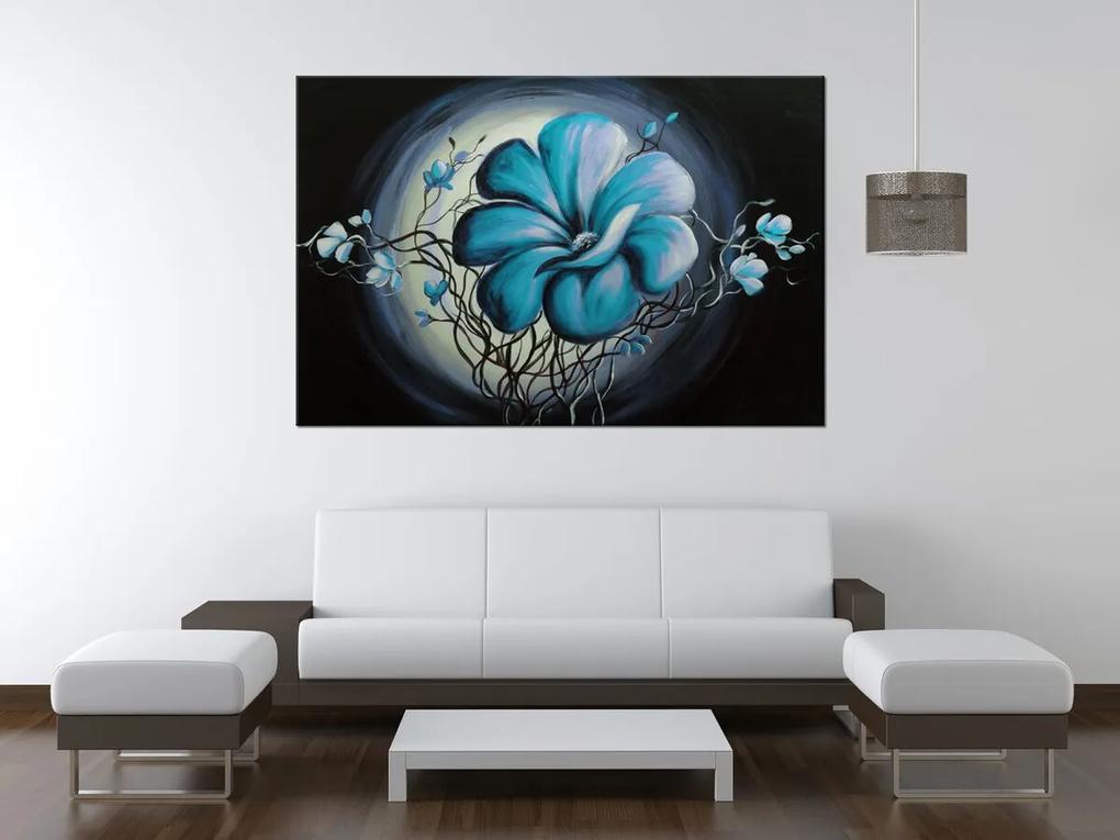 Gario Ručně malovaný obraz Modrá živá krása Rozměry: 120 x 80 cm