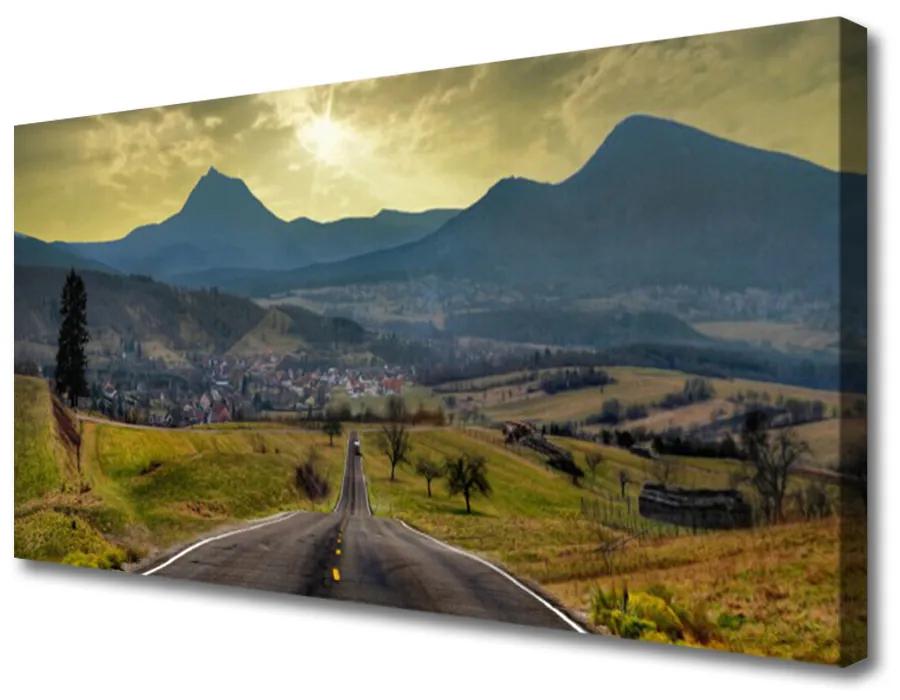 Obraz na plátně Cesta Hora Krajina 140x70 cm