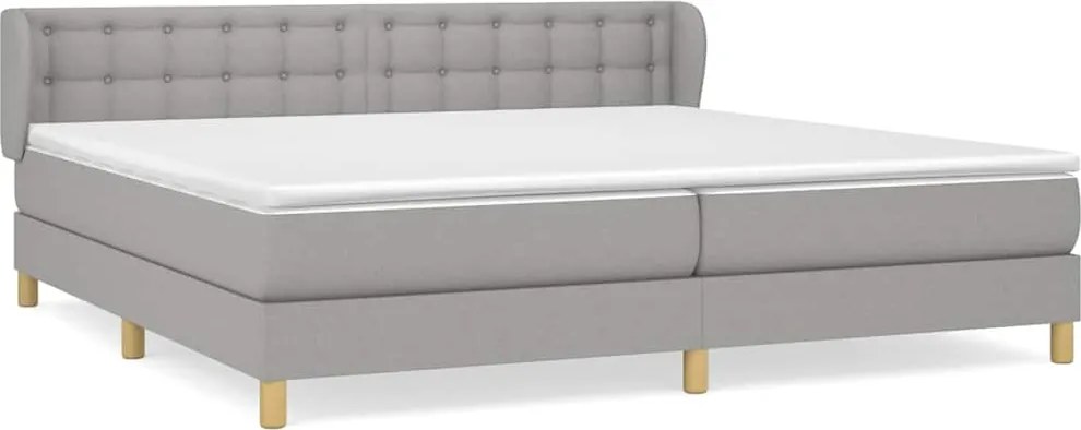 Box spring postel s matrací světle šedá 200 x 200 cm textil 3127149