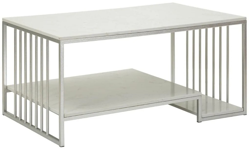 Designový konferenční stolek Gabouray 90 cm bílý / stříbrný