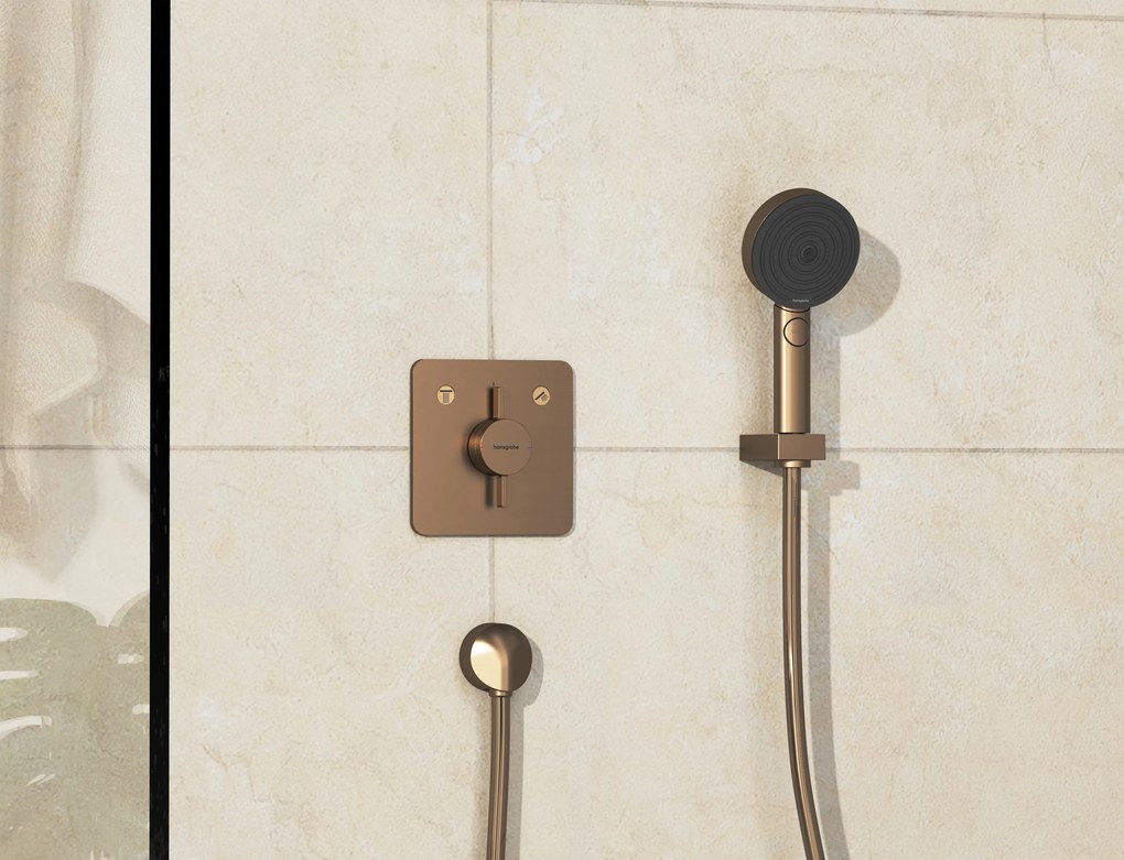 Hansgrohe DuoTurn Q, baterie pod omítku pro 2 spotřebiče, kartáčovaný bronz, HAN-75414140