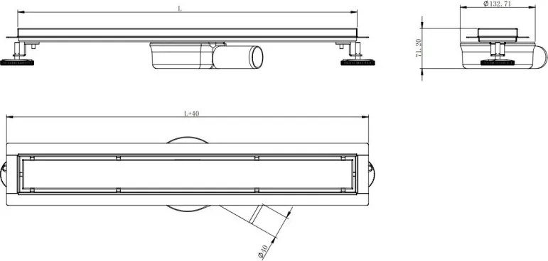 Mexen Flat 360° M33 otočný lineární odtok 100 cm, inox - 1033100-40