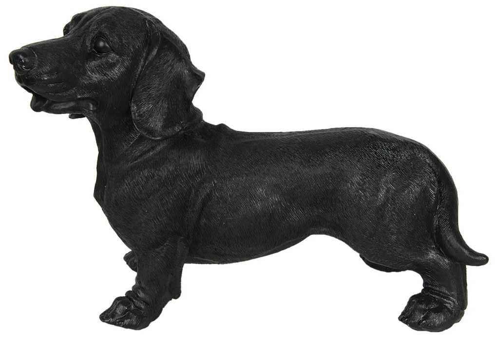 Černá dekorační soška jezevčíka - 32*14*23 cm