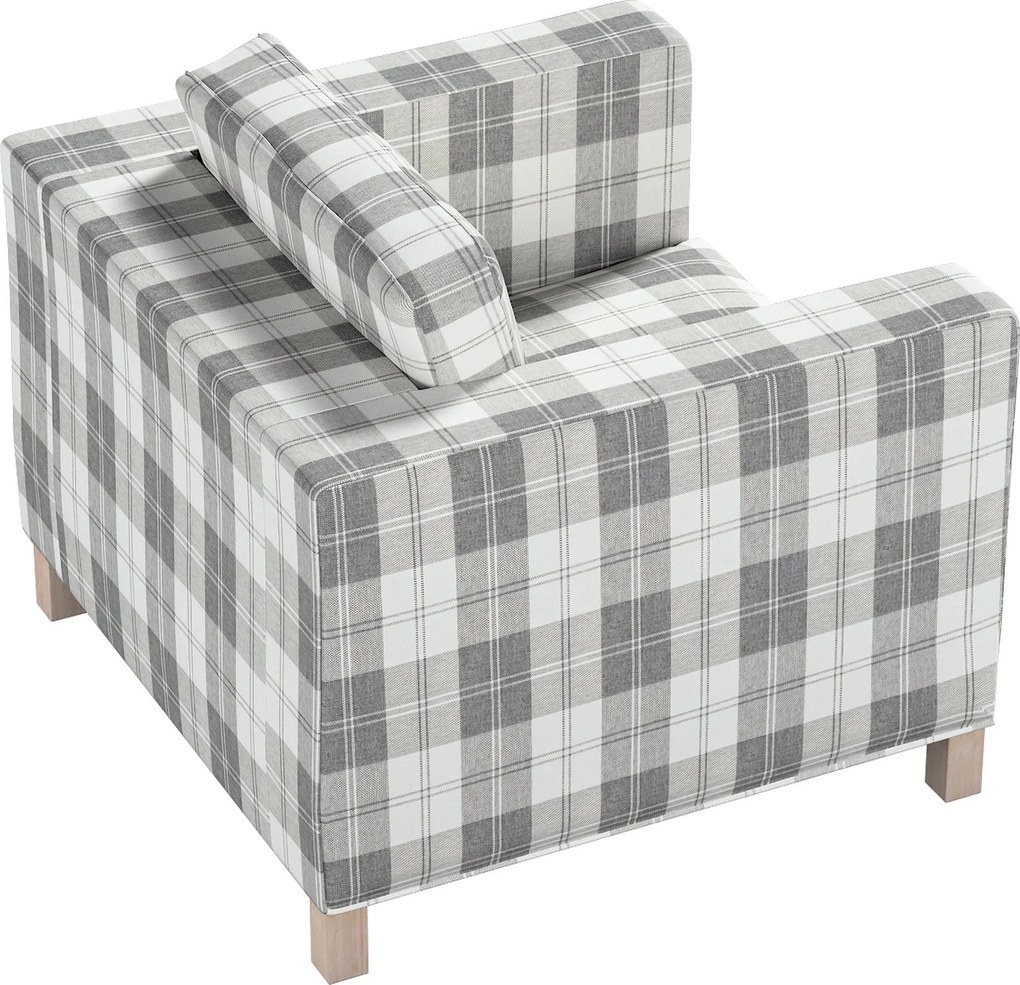 Potah na křesko IKEA Karlanda, krátký barva šedá látka pletený vzor, vzorované