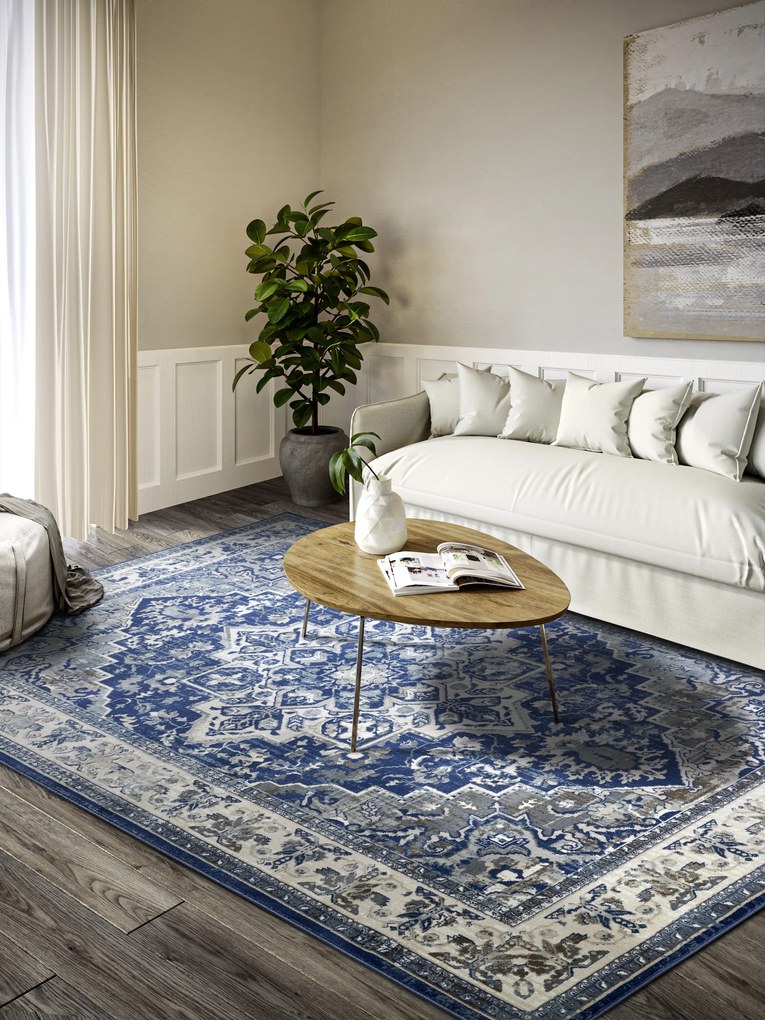 Villeroy & Boch Kusový koberec 106123 Blue, Cream, 120x170, modrá, ložnice