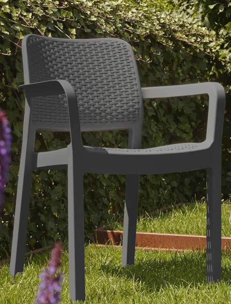 ALLIBERT SAMANNA Zahradní židle, 53 x 58 x 83 cm, grafit 17199558