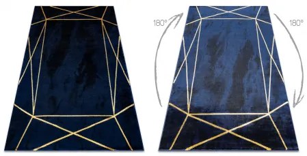 koberec EMERALD výhradní 1022 glamour, stylový geometrický tmavě modr velikost 200x290 cm | krásné koberce cz