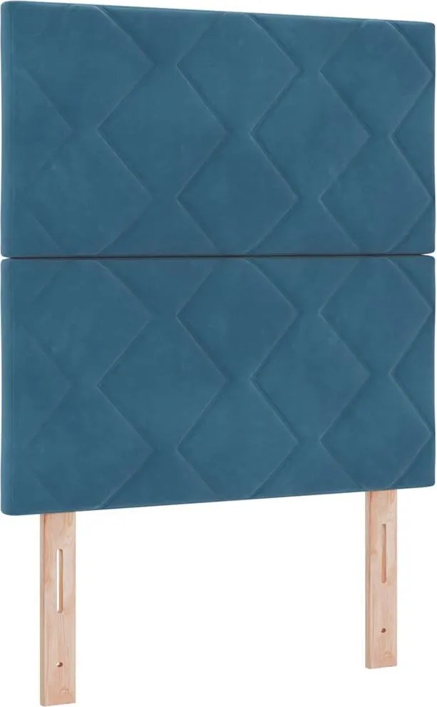 Postel s boxspringem s čelo Tmavě modrá 80 x 200 cm samet 3344973