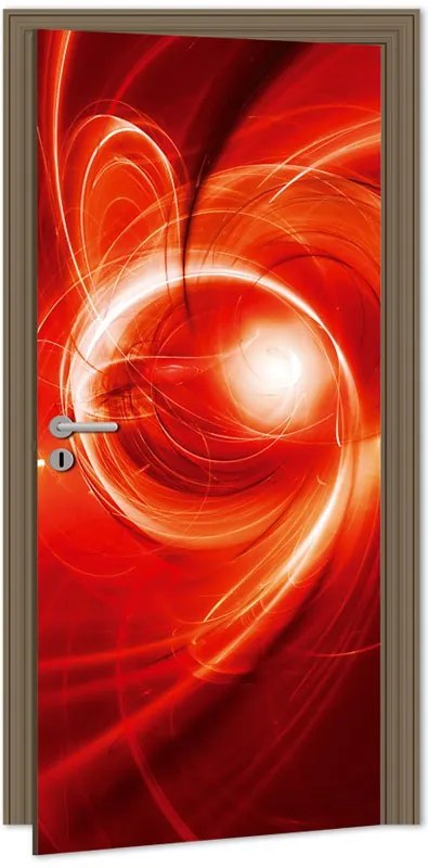 Samolepící fototapeta na dveře DL035 Red abstrac, 95x210 cm