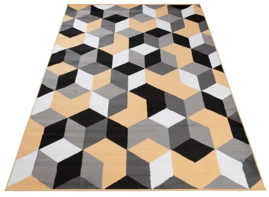 Kusový koberec PP Elma šedožlutý 140x200cm