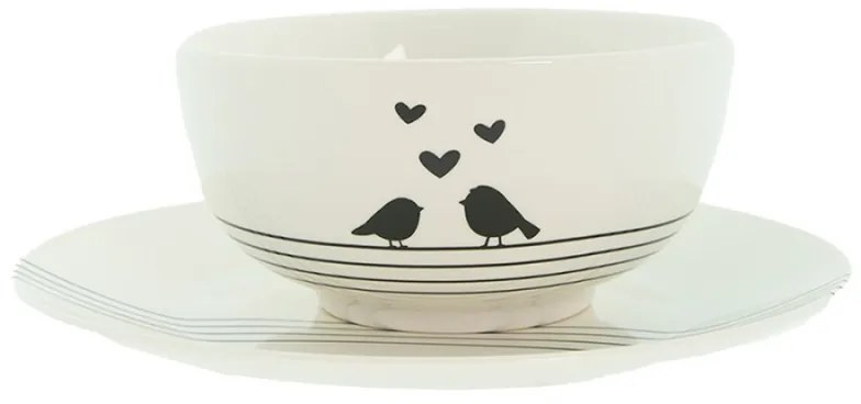Porcelánová miska na polévku s ptáčky Love Birds – 500 ml