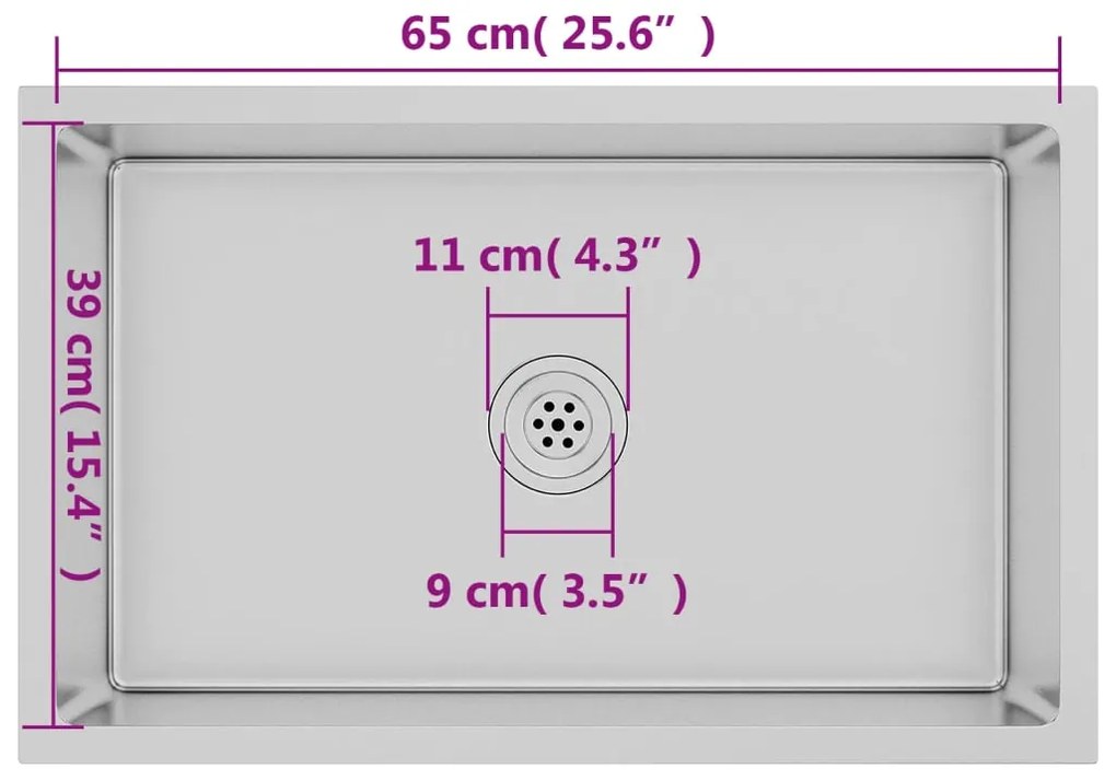 vidaXL Marketos Ručně vyrobený kuchyňský dřez nerezová ocel