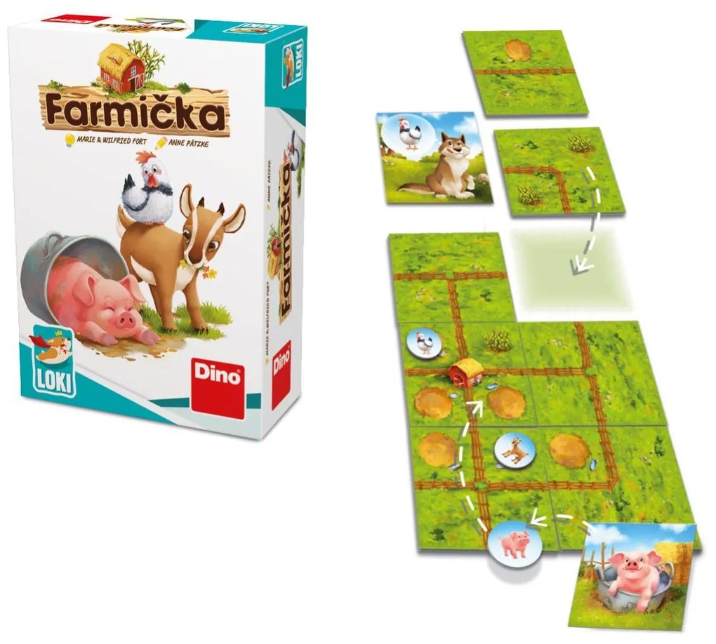 Farmička dětská společenská hra v krabičce 9x13x4cm